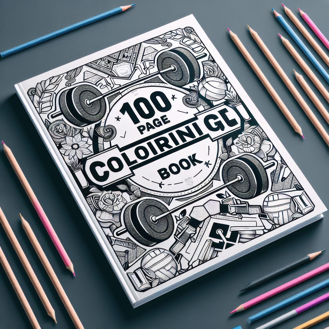 100 Crossfit Pages Coloring Book PDF | Digital Sport Download ...