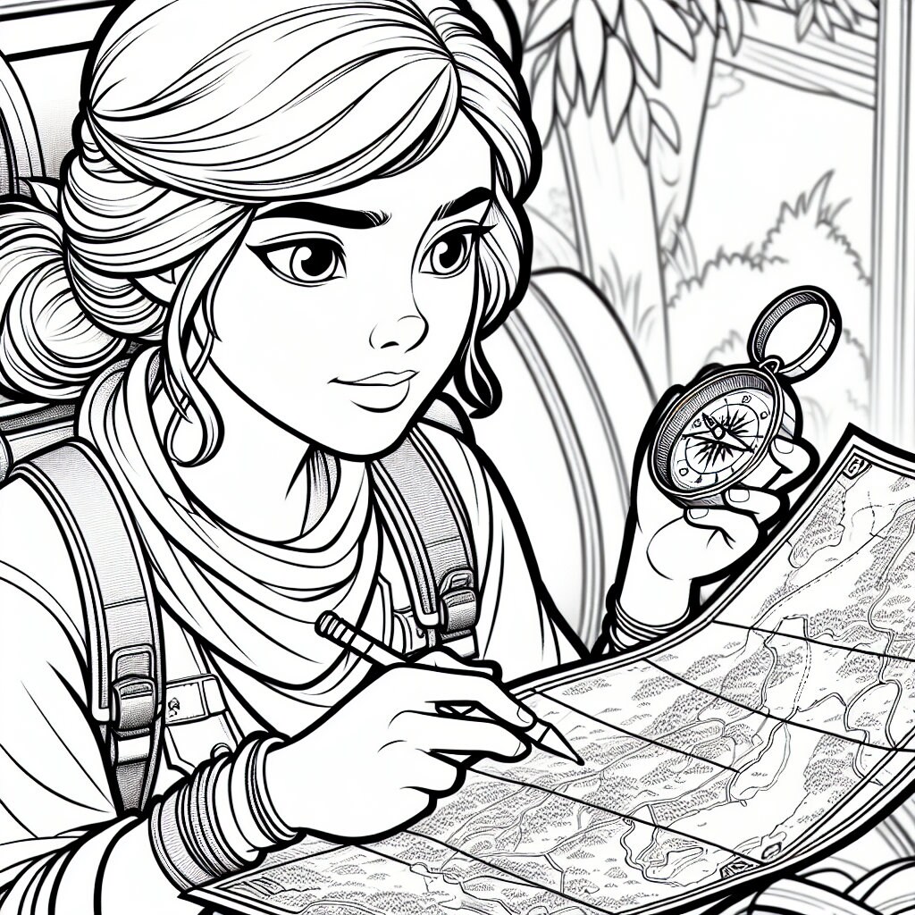 Adventure Princess Coloring Page PDF Download | Printable Art for Kids ...