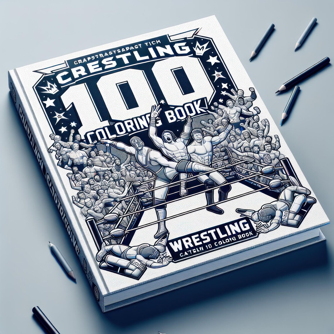 100 Wrestling Page Coloring Book Digital PDF for Kids and Adults ...