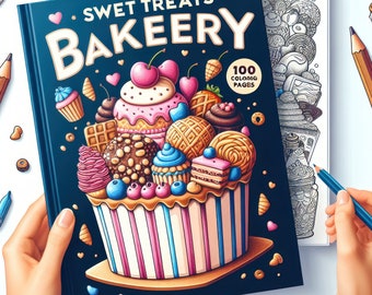 Printable Colouring Pages for Kids:sweet Treats and Cute Desserts - Etsy