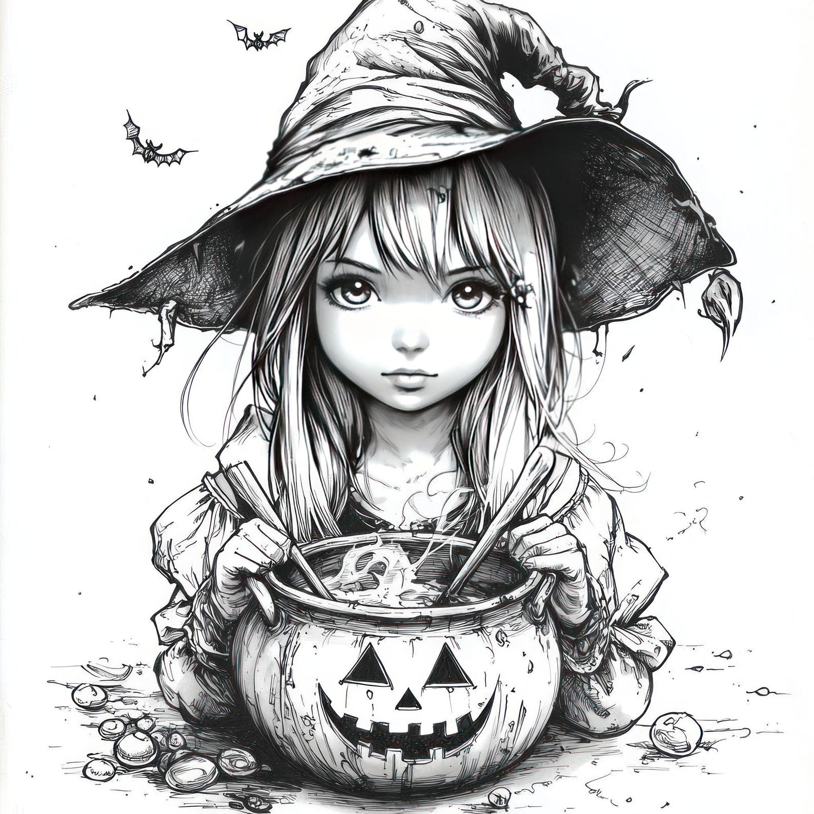 100 Pages Halloween Magic Potions and Cauldrons Coloring Book PDF for ...