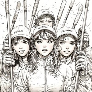 100 Pages Ringette Coloring Book PDF for Kids and Adults Digital ...