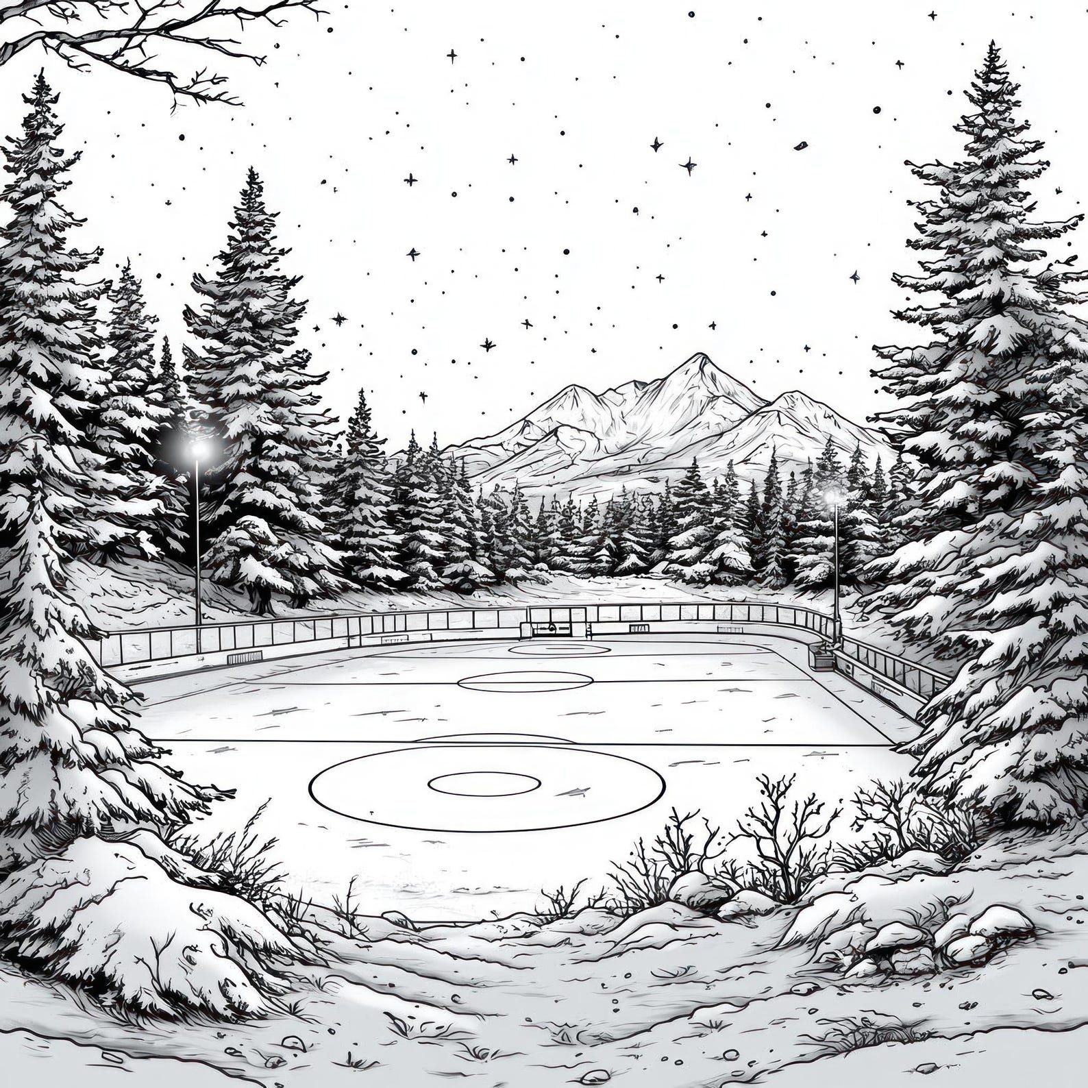 100 Pages Ringette Coloring Book PDF for Kids and Adults Digital ...
