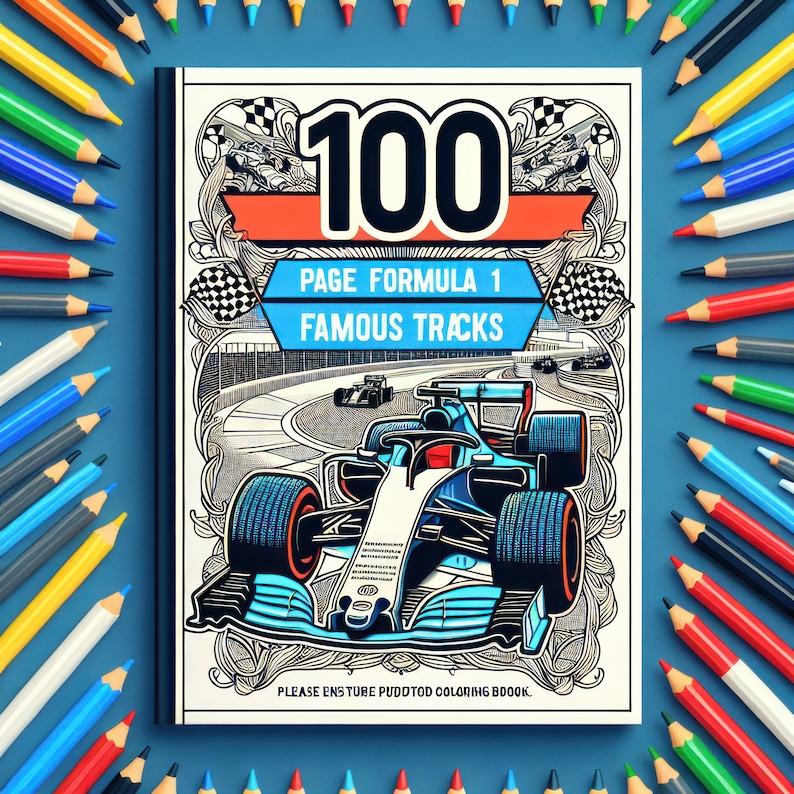 Iconic Formula 1 Tracks Digital Coloring Book, Racing Circuits, 100 ...