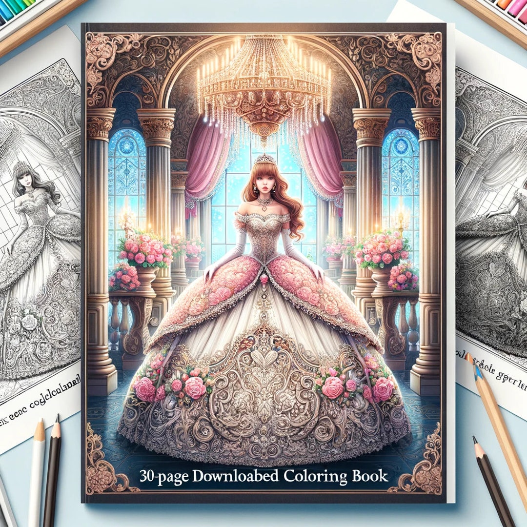 Princess Coloring Book PDF - 100 Digital Pages for All Ages, Printable ...