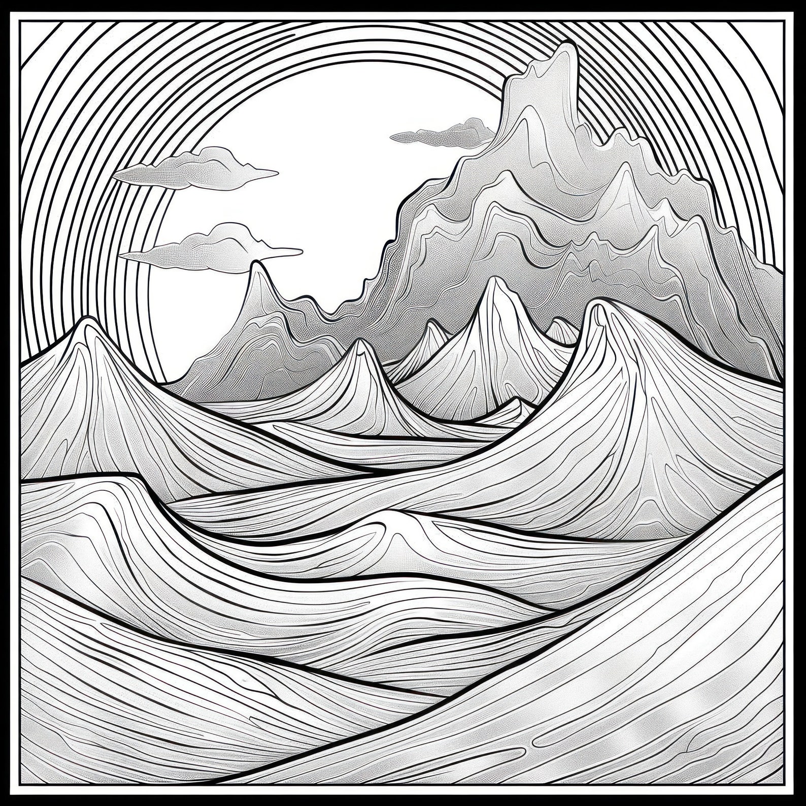 100 Stress Relief Patterns Pages Digital Coloring Book Adult and Kids ...