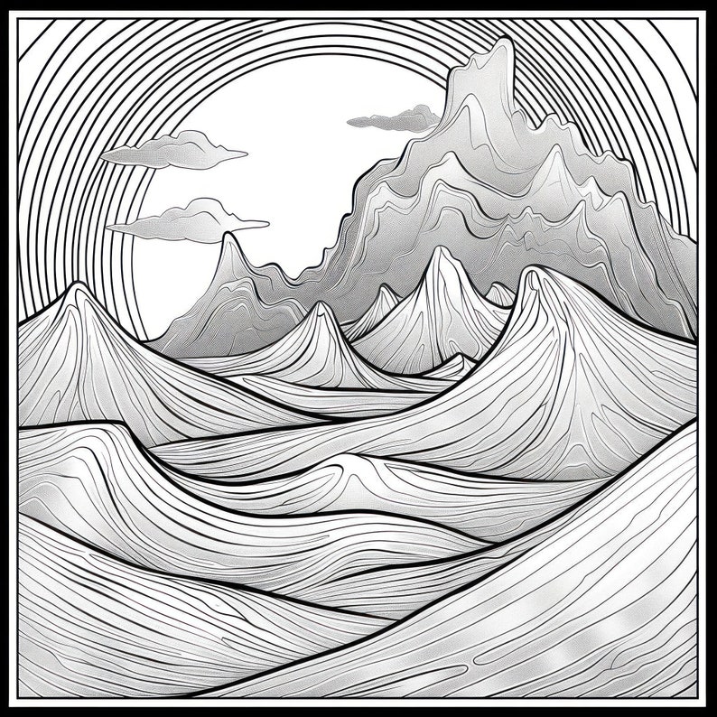100 Stress Relief Patterns Pages Digital Coloring Book Adult and Kids ...