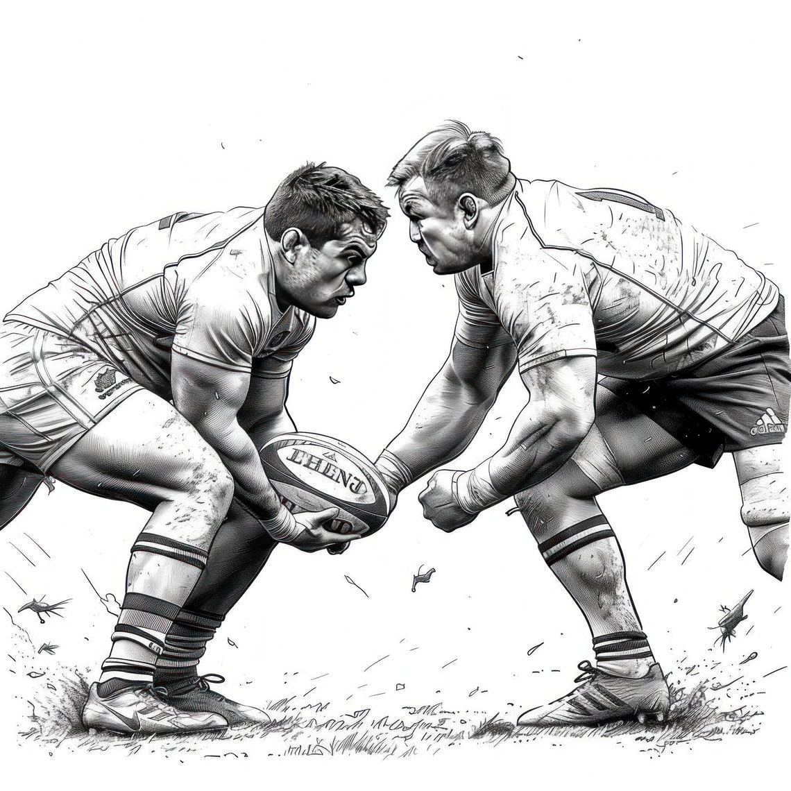 100 Rugby Coloring Pages Book PDF for Kids and Adults Fun Activity Gift ...