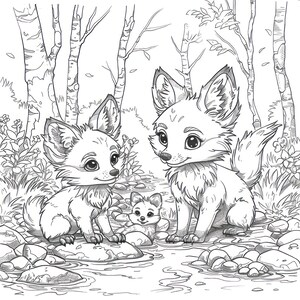 100 Pages Fox Coloring Book PDF Digital Download for Kids and Adults ...