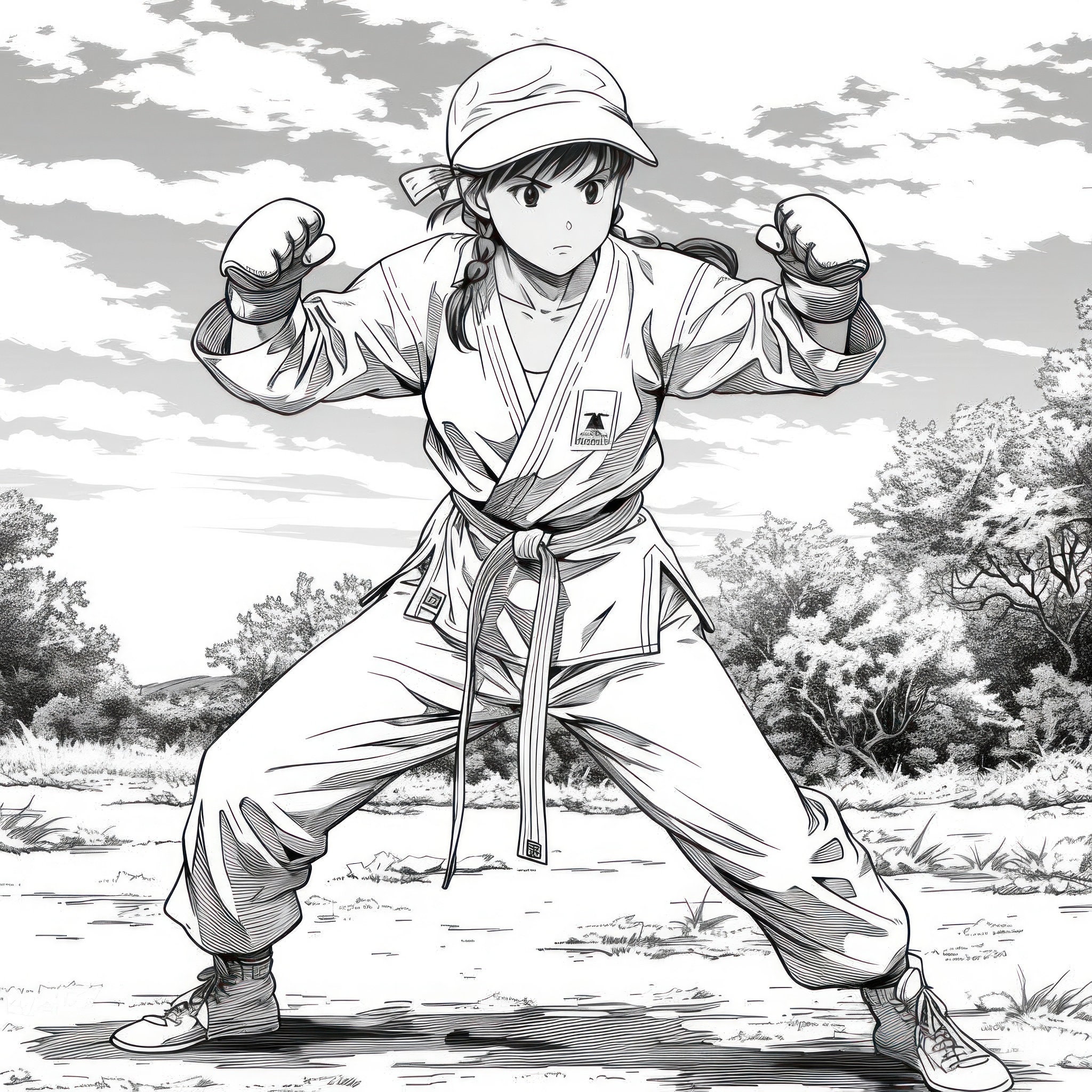 100 Pages Karate Coloring Book Digital PDF for Kids and Adults Perfect ...