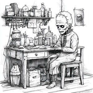 100 Pages Halloween Creepy Creatures Coloring Book Digital PDF for Kids ...