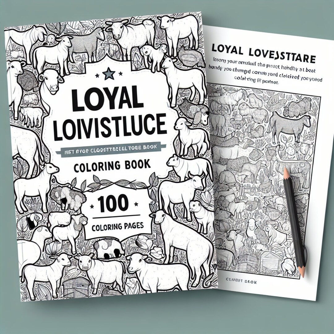 Loyal Livestock Coloring Book | 100 Printable Pages for Adults & Kids ...