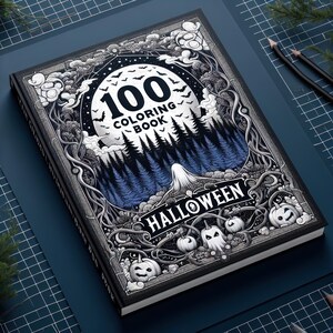 100 Pages Halloween Coloring Book PDF Digital Download | Mysterious ...