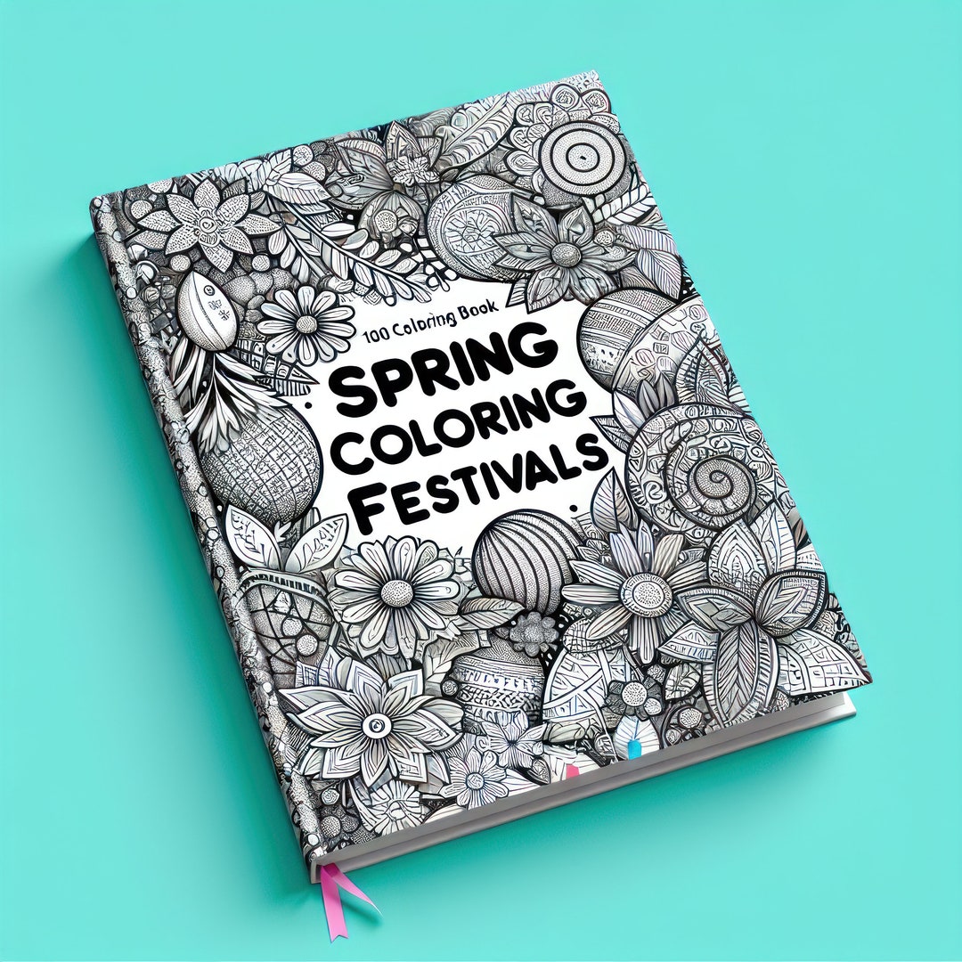 100 Spring Coloring Festivals Pages Book Digital PDF Coloring Pages for ...