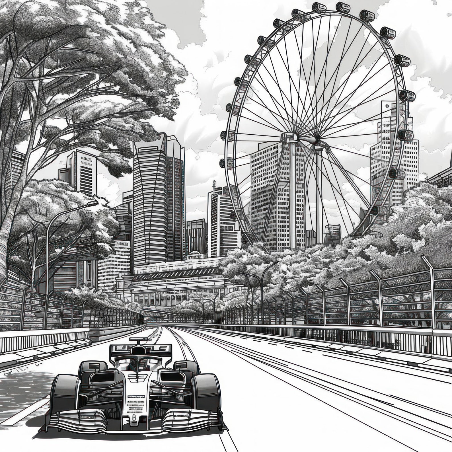 Iconic Formula 1 Tracks Digital Coloring Book, Racing Circuits, 100 ...