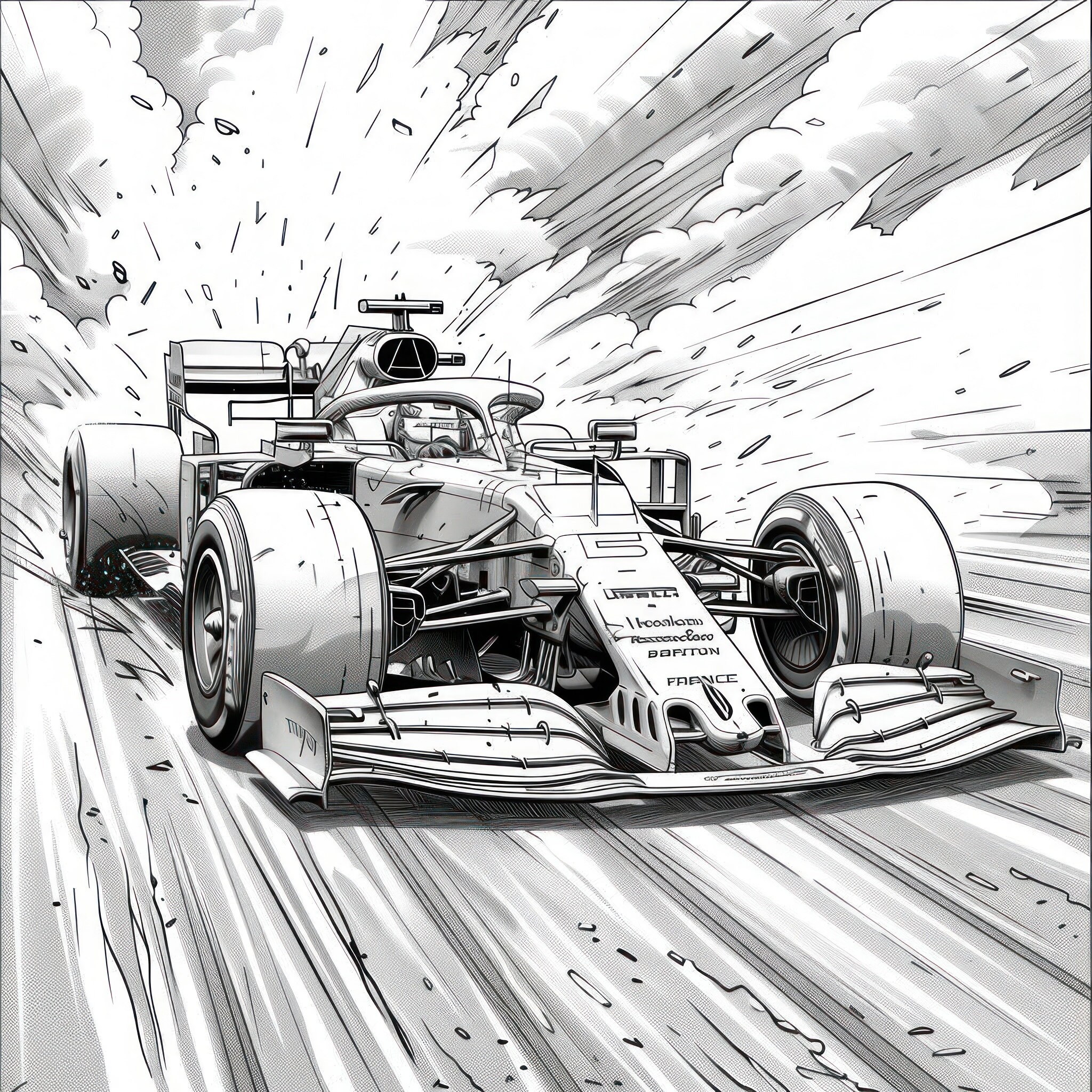 100 Pages Formula 1 Coloring Pit Stop Dynamics, Book PDF for Racing ...