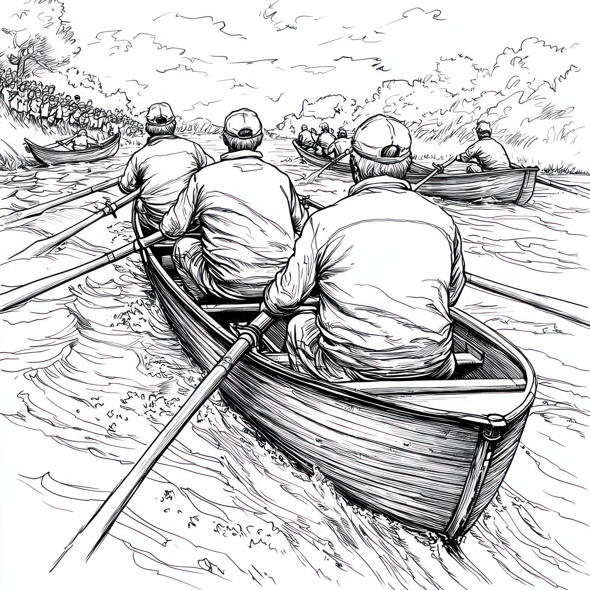 100 Pages Rowing Coloring Book Digital PDF for Kids and Adults Perfect ...