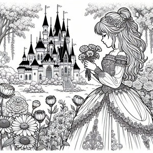 Castle Coloring - 100 Fairy Tale Castle Pages, Princess Coloring PDF ...