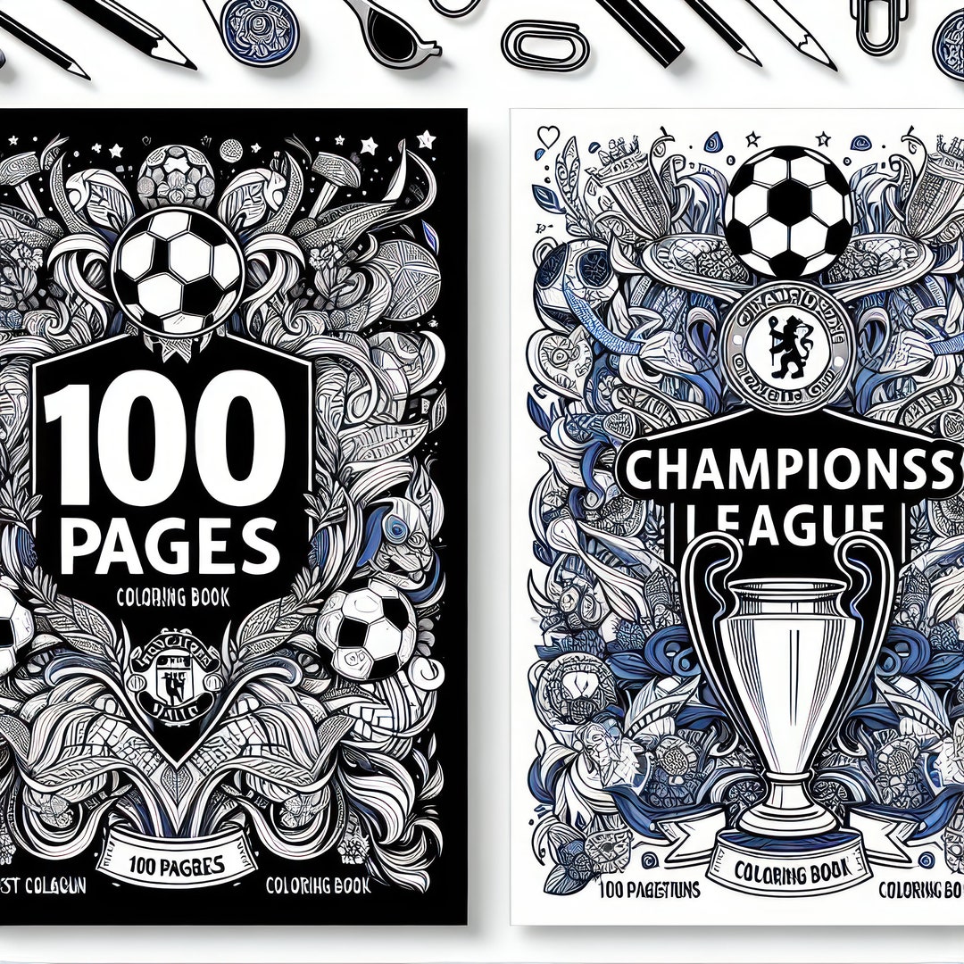 100 Pages Champions League Teams Coloring Book, Digital PDF Download ...