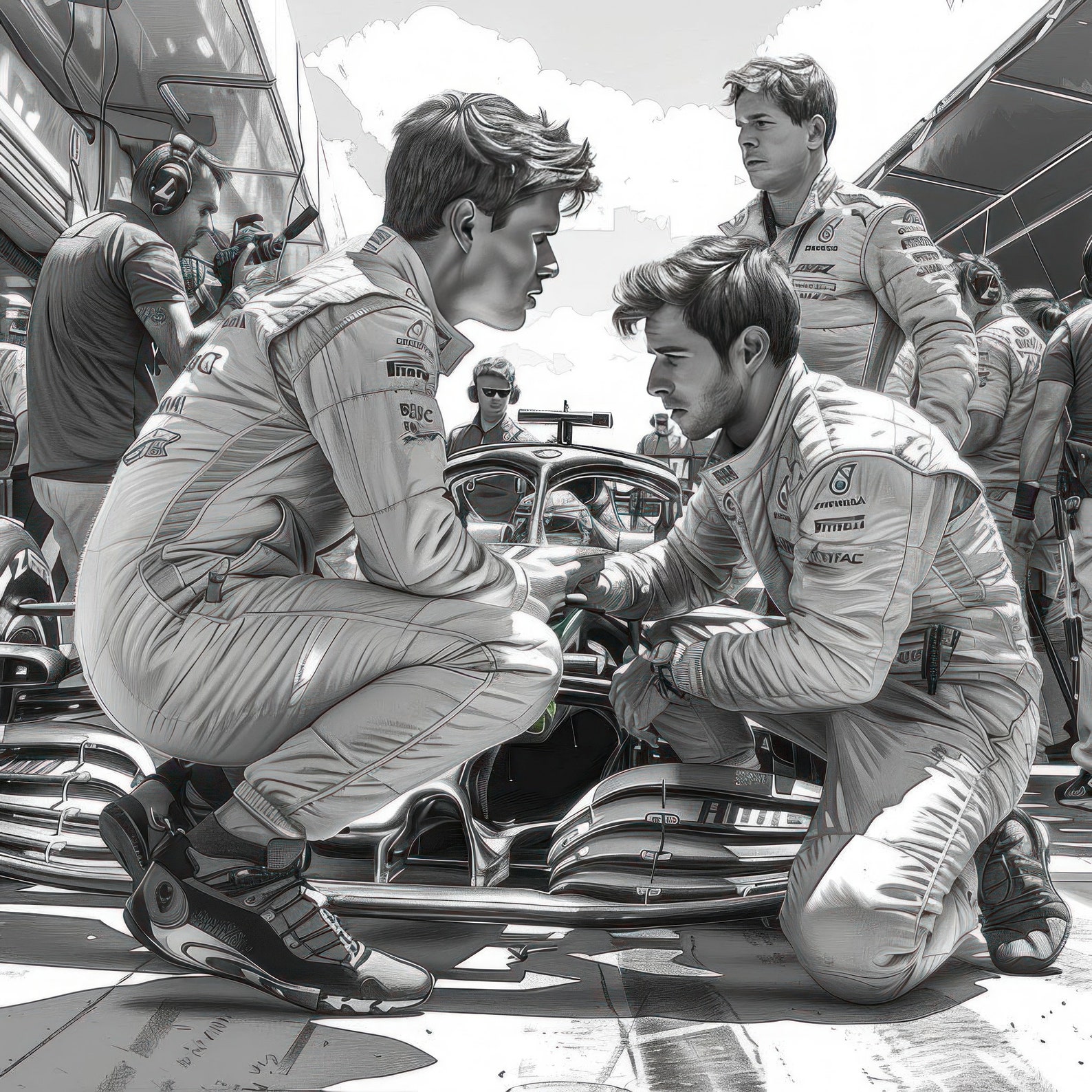 Top Formula 1 Drivers of the Decade, 100 Page Coloring Book, Digital ...