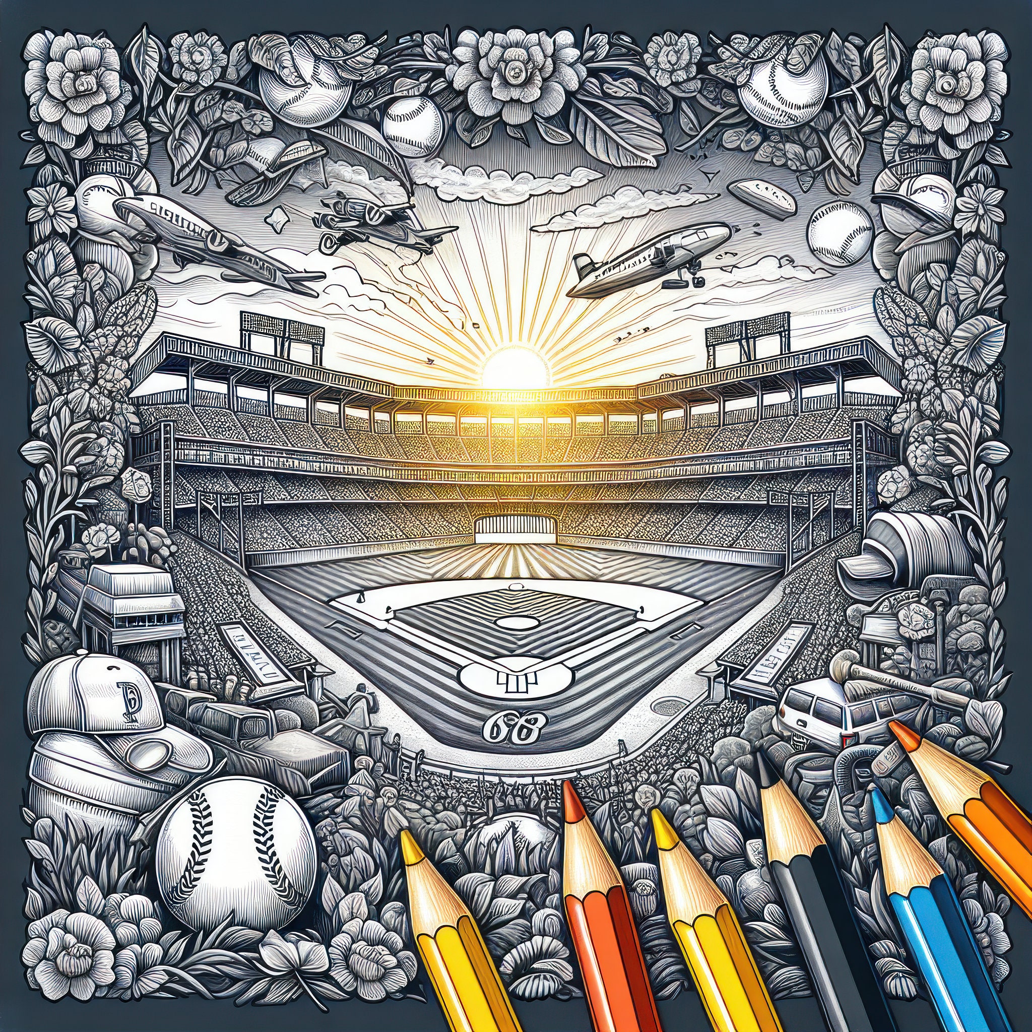 Famous Baseball Coloring Stadiums Book PDF, Iconic Ballpark, 100 Pages ...