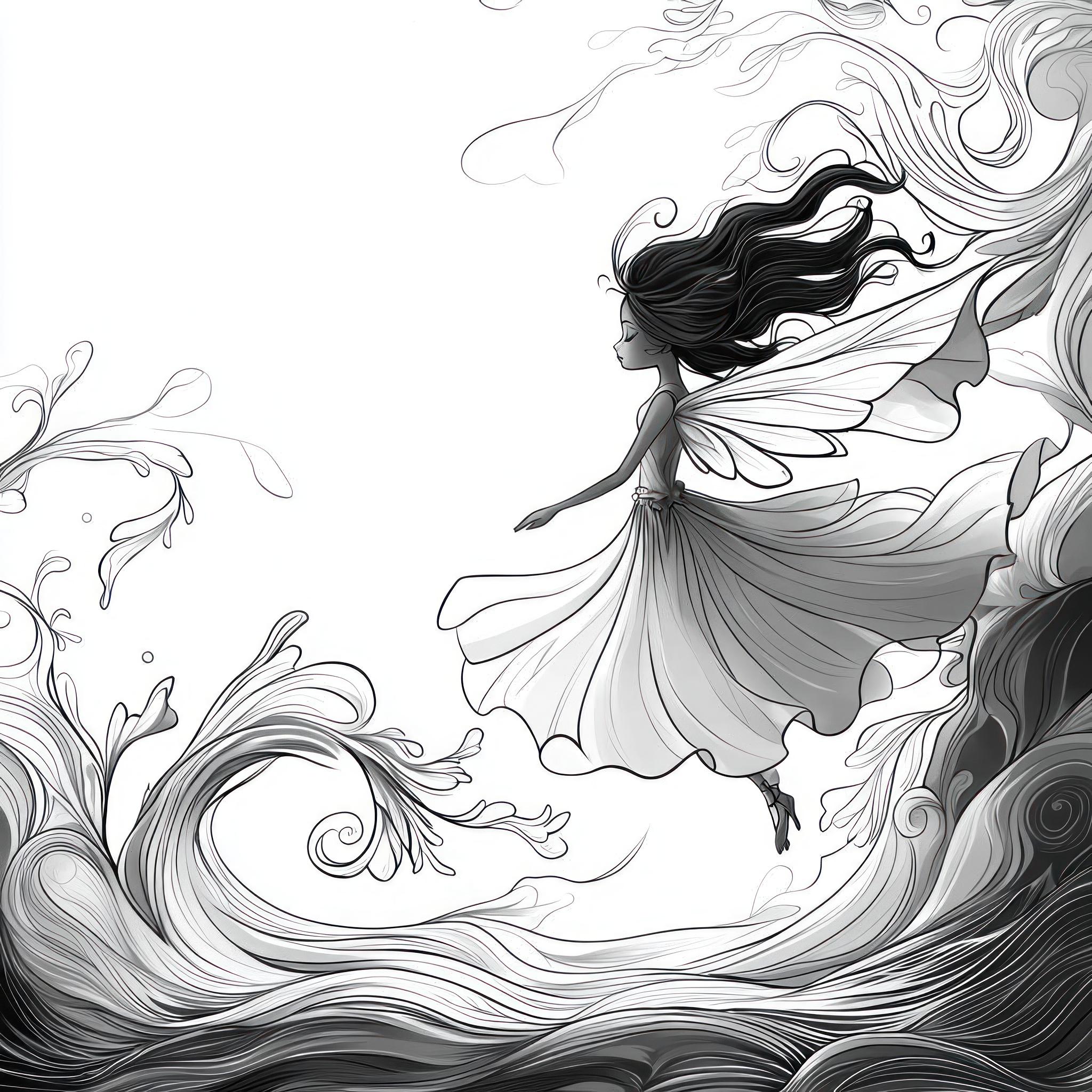 100 Page Digital Ocean Fairies Coloring Book PDF, Adult and Kids ...