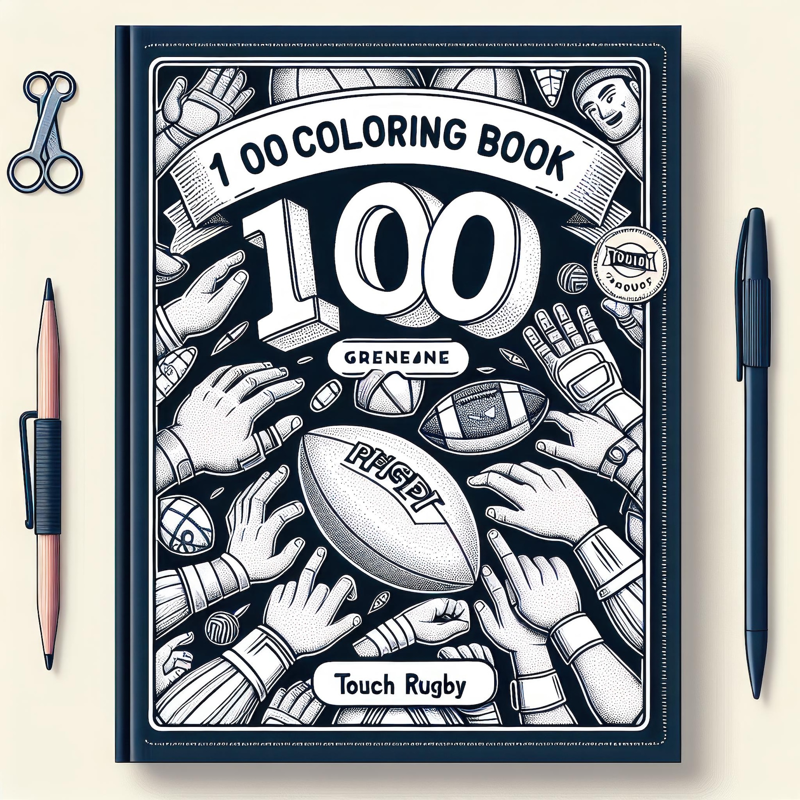 100 Pages Digital Touch Rugby Coloring Book PDF for Kids and Adults Fun ...