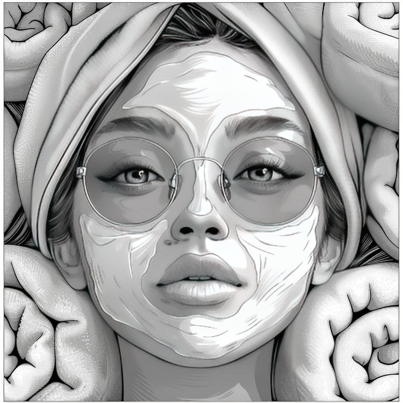 100 Pages Spa Day Skincare Coloring Book PDF for Kids and Adults ...