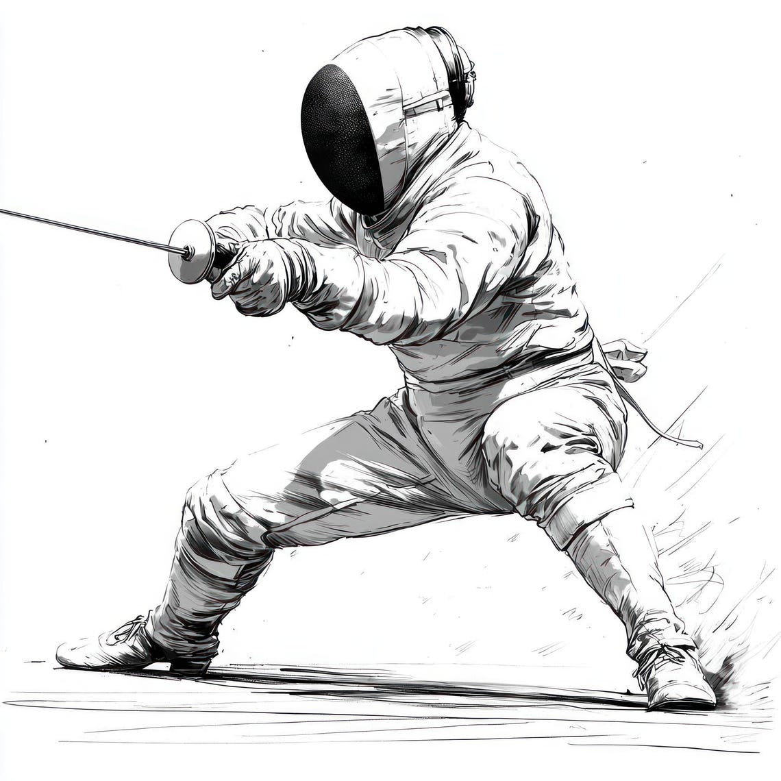 100 Artistic Fencing Pages Digital Coloring Book PDF for Kids and ...
