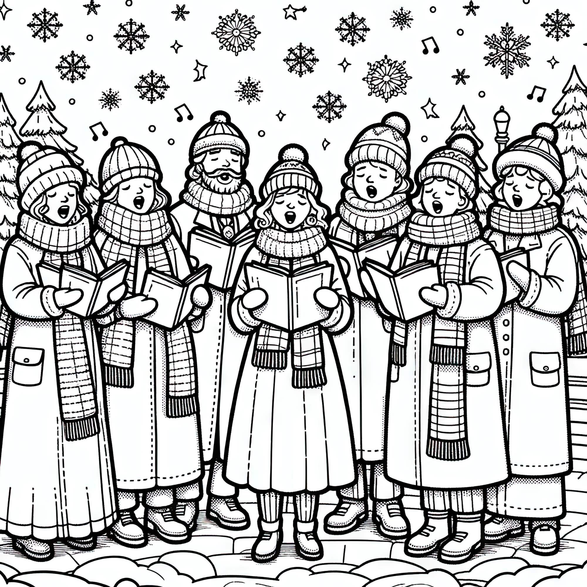 30 Pages De Noël à Colorier, Scène Classique Pour Adultes, Fichier PDF ...
