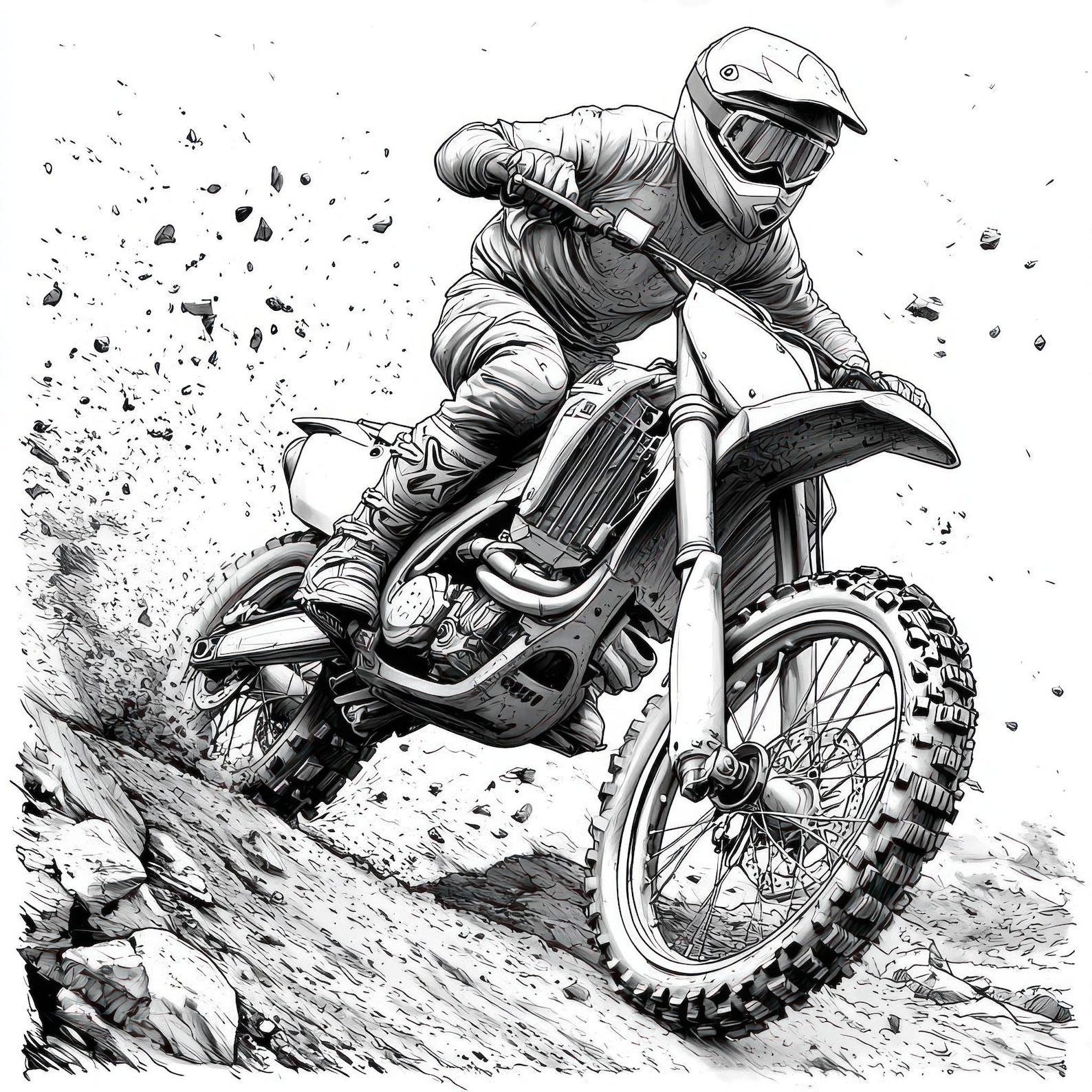 100 Pages Motocross Coloring Book Digital PDF for Kids and Adults Fun ...