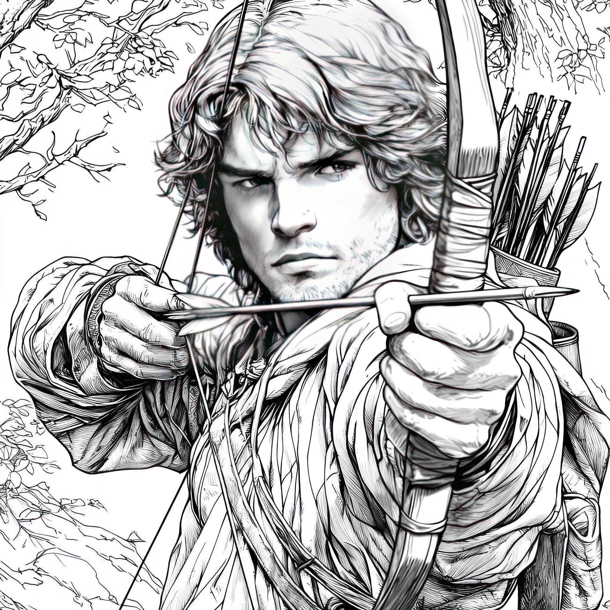 100 Archery Pages Digital Coloring Book PDF | Archery Theme for Kids ...