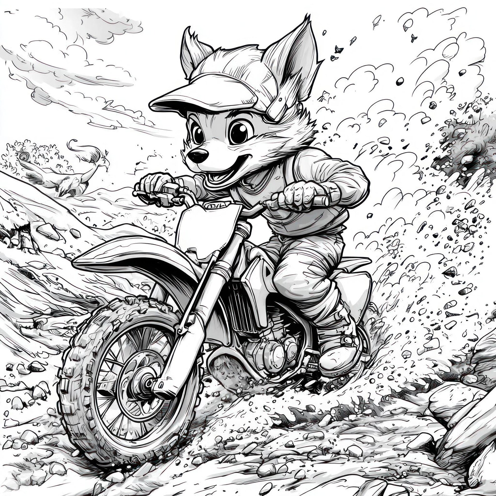 100 Pages Motocross Coloring Book Digital PDF for Kids and Adults Fun ...