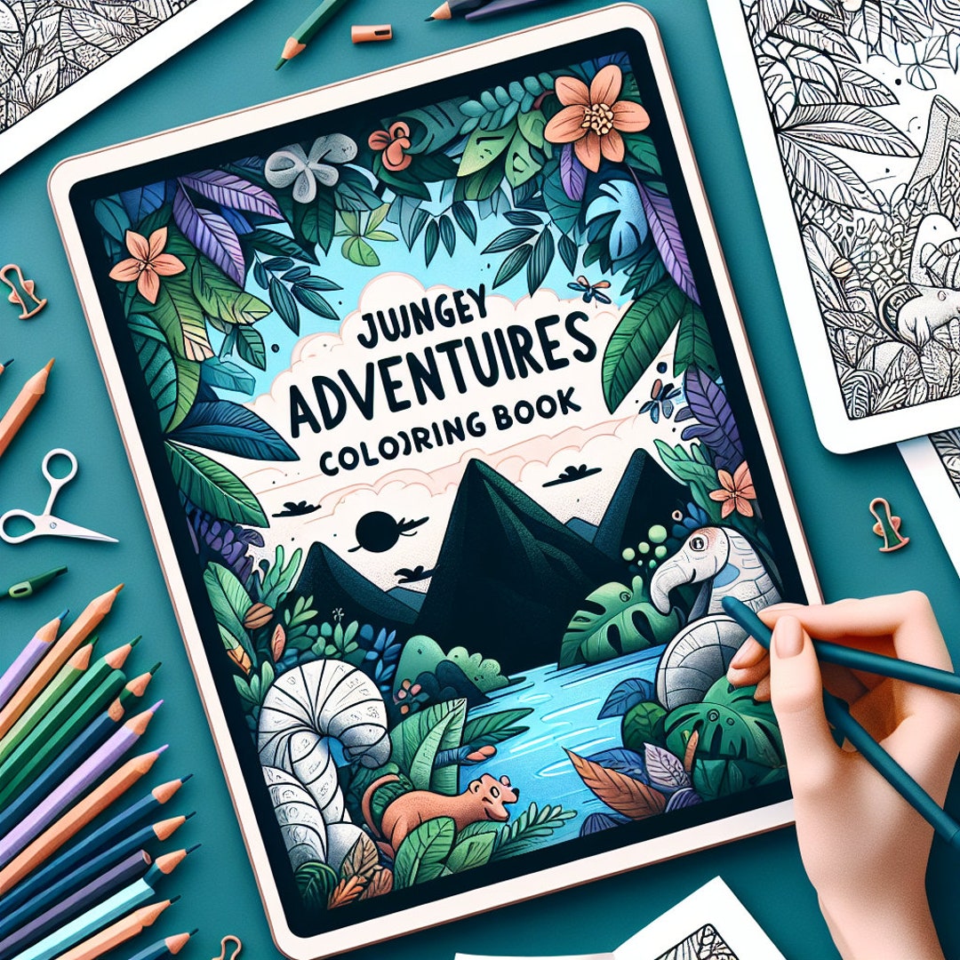 100 Jungle Adventures Coloring Images Creative Fun Time, Book - PDF ...
