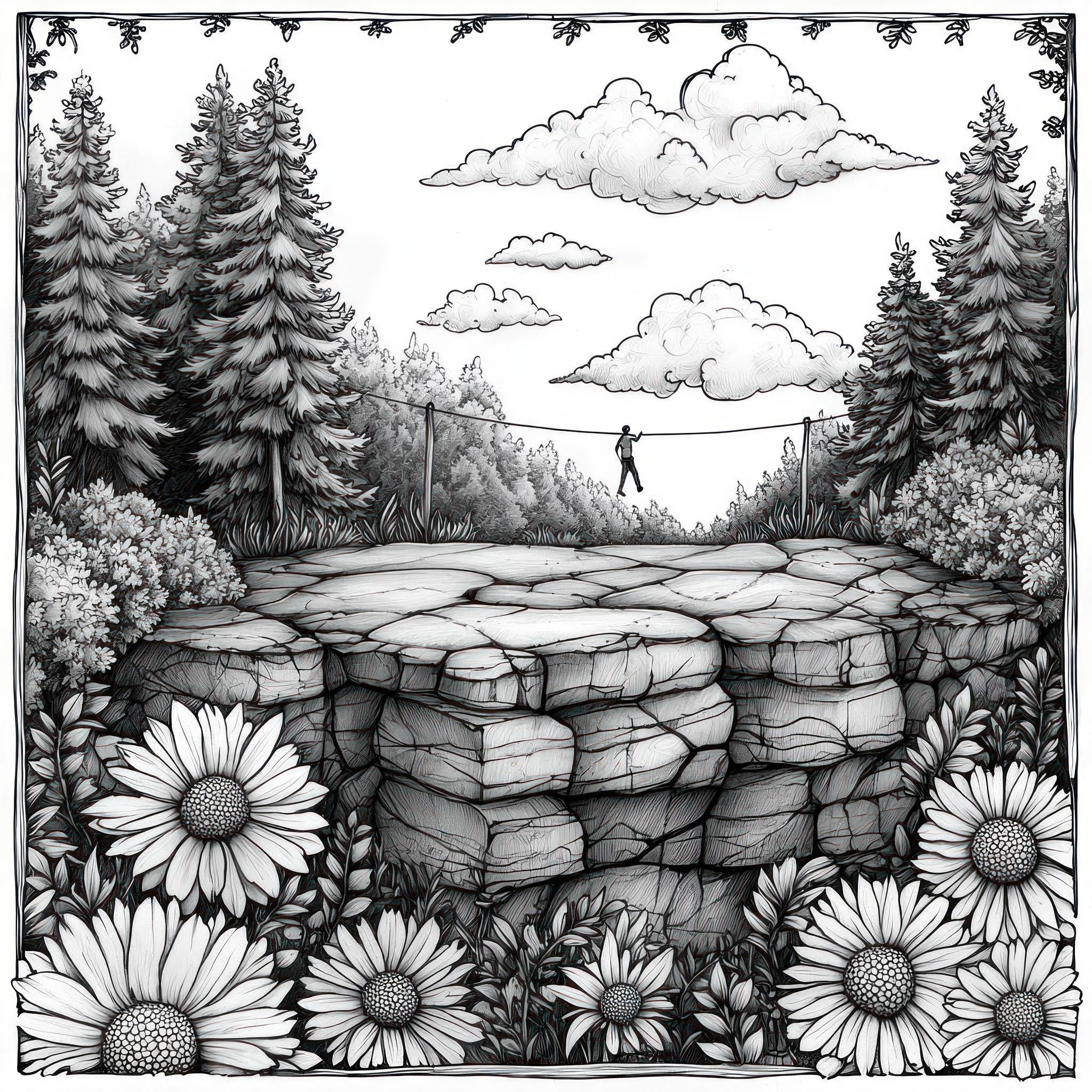 100 Pages Slackline Coloring Book PDF Digital Download for Kids and ...