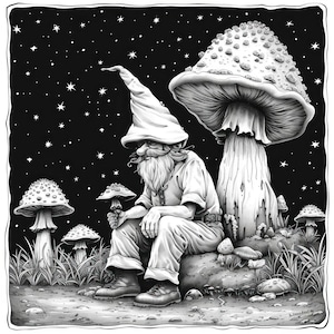 100 Magic Mushroom Garden Pages Digital Coloring Book PDF for Kids and ...