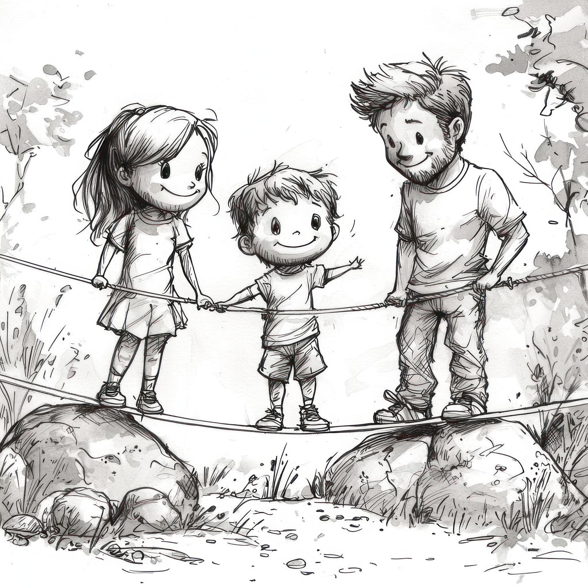 100 Pages Slackline Coloring Book PDF Digital Download for Kids and ...