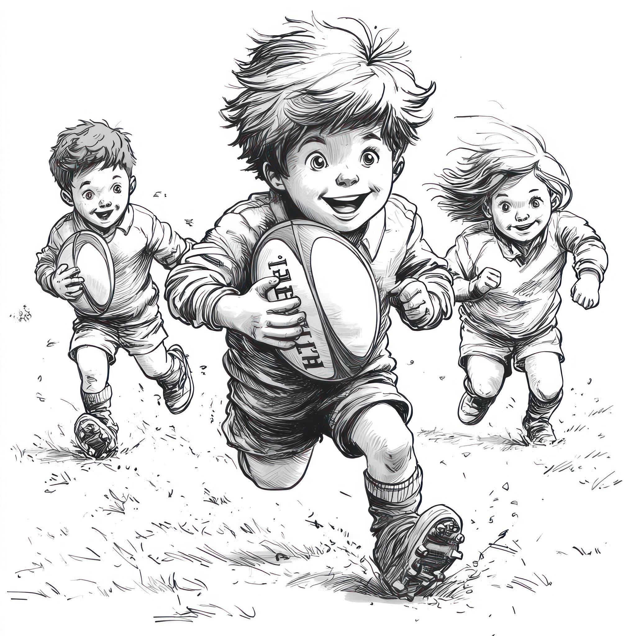 100 Pages Digital Touch Rugby Coloring Book PDF for Kids and Adults Fun ...