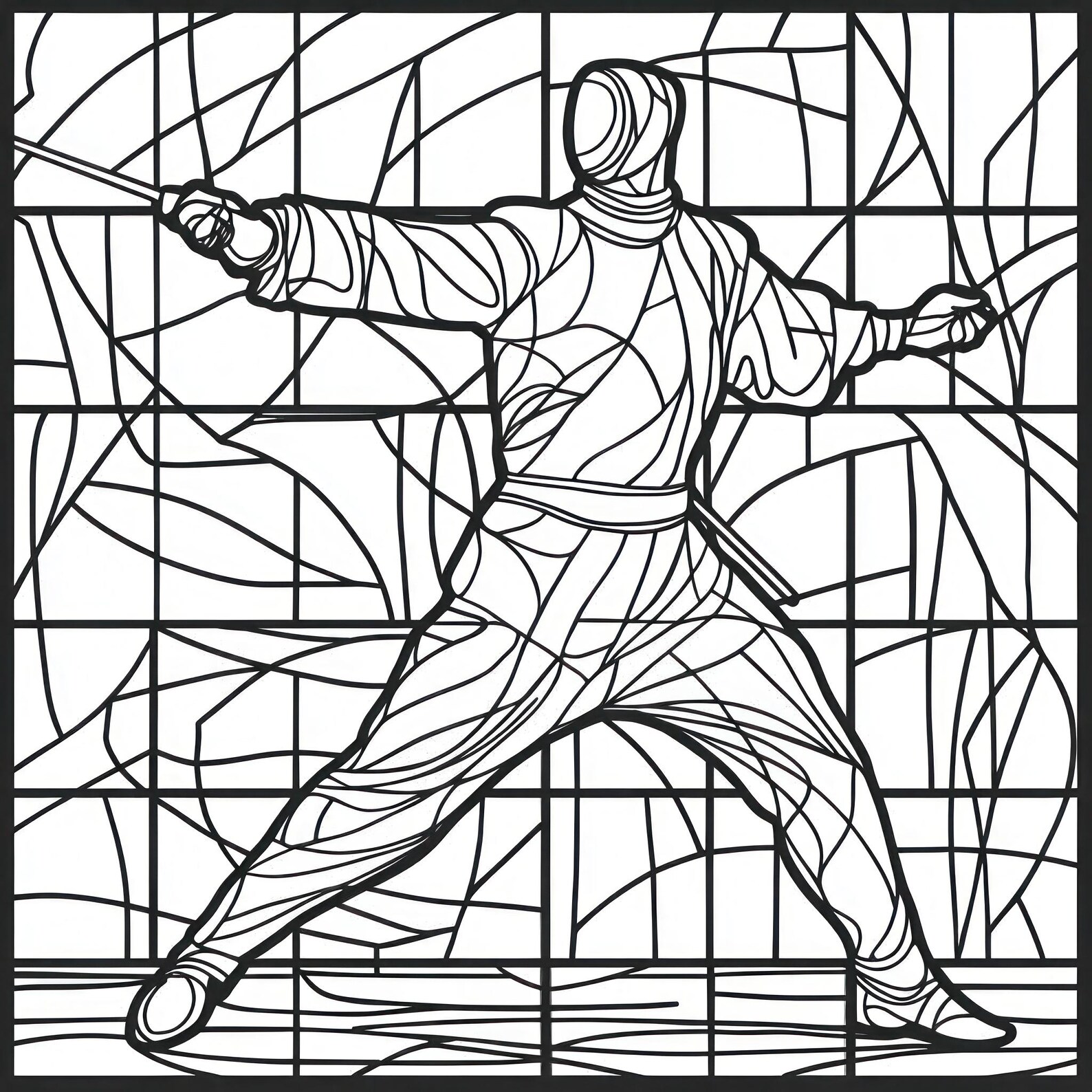 100 Artistic Fencing Pages Digital Coloring Book PDF for Kids and ...