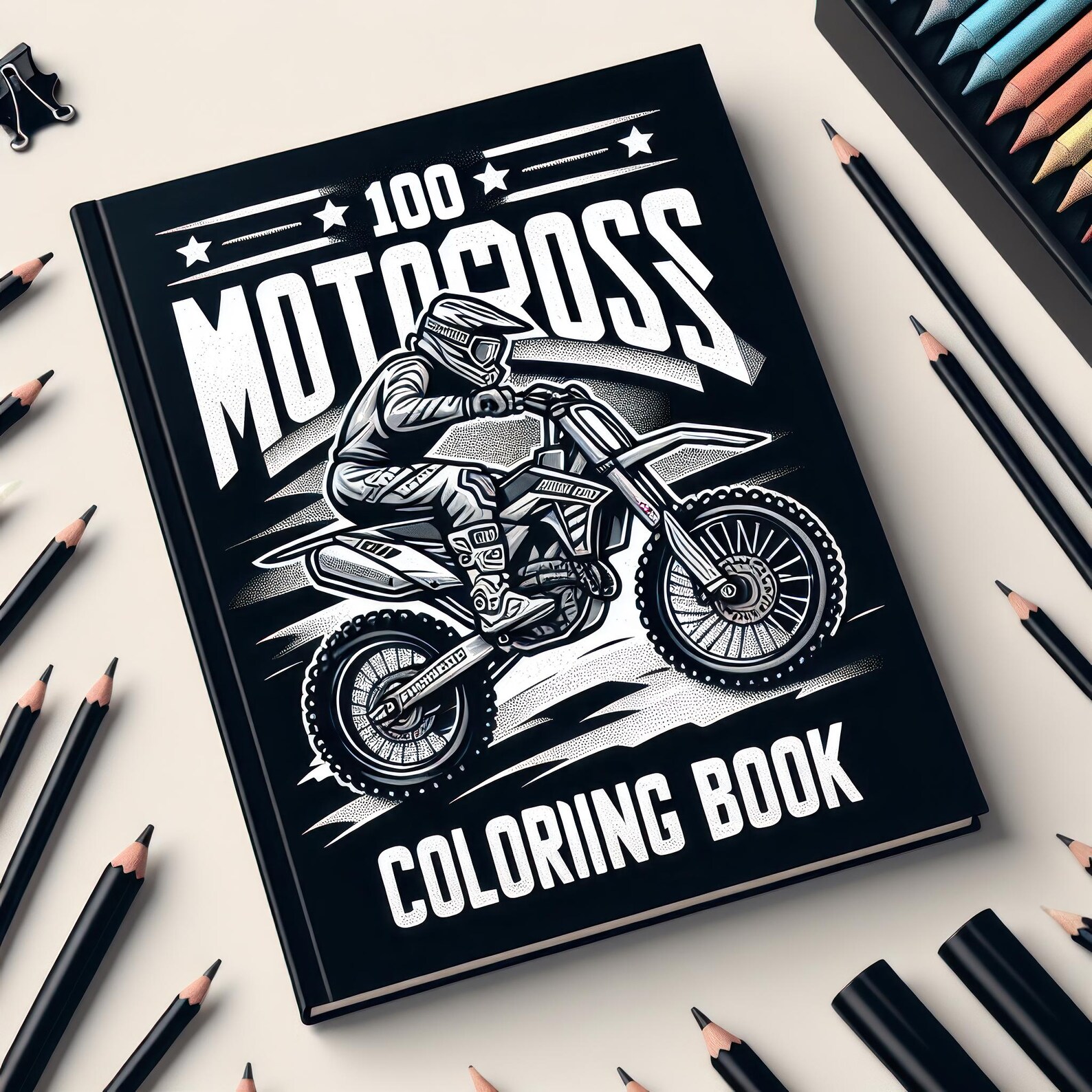 100 Pages Motocross Coloring Book Digital PDF for Kids and Adults Fun ...