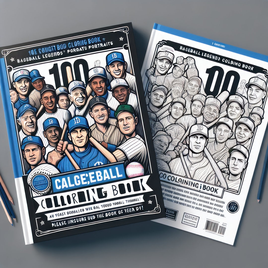Baseball Coloring Legends Portraits Book, 100 Pages PDF, Downloadable ...