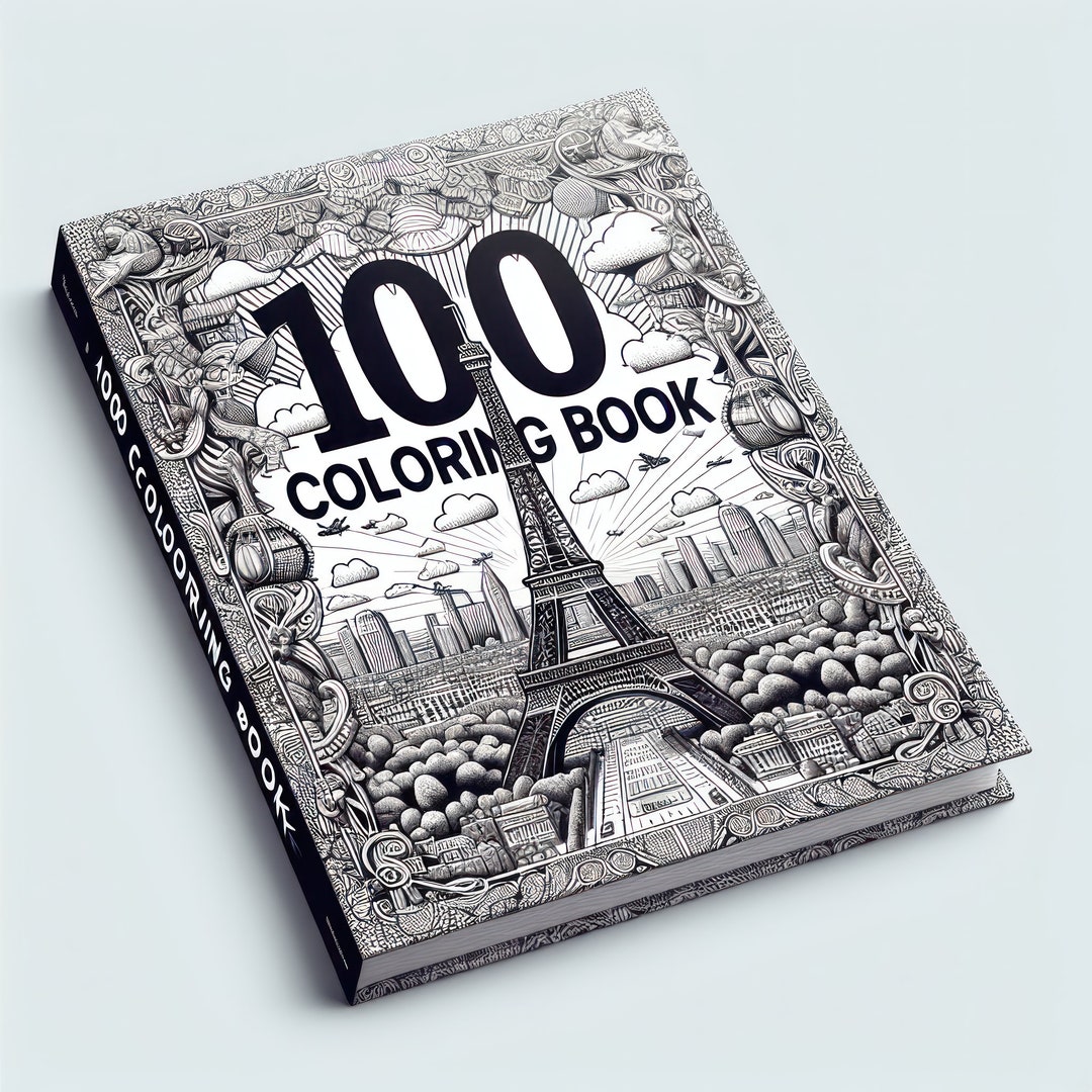 100 Pages Paris Coloring Book Digital PDF France Activity Fun for Kids ...