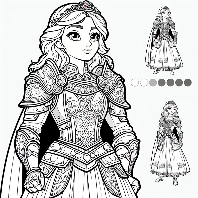 Adventure Princess Coloring Page PDF Download | Printable Art for Kids ...