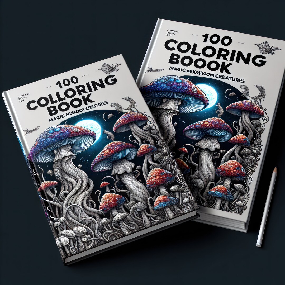 100 Magic Mushroom Creatures Pages Coloring Book PDF, Fun Activity Gift ...