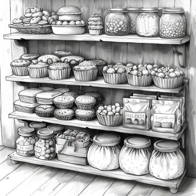 100 Sweet Treats Bakery Pages Coloring Book Digital PDF for Kids and ...