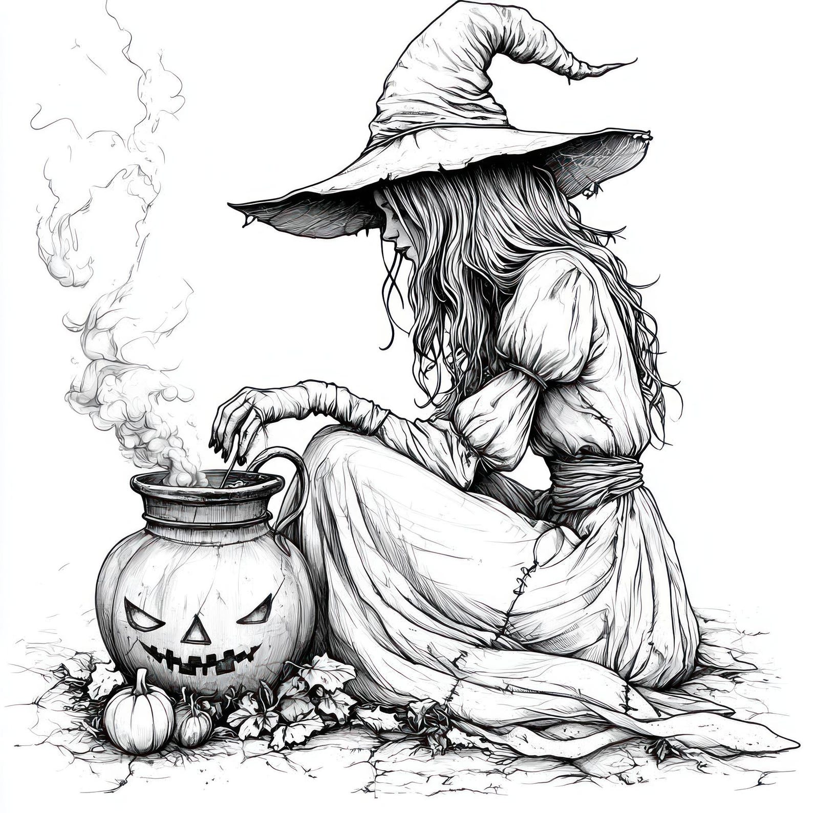 100 Pages Halloween Magic Potions and Cauldrons Coloring Book PDF for ...