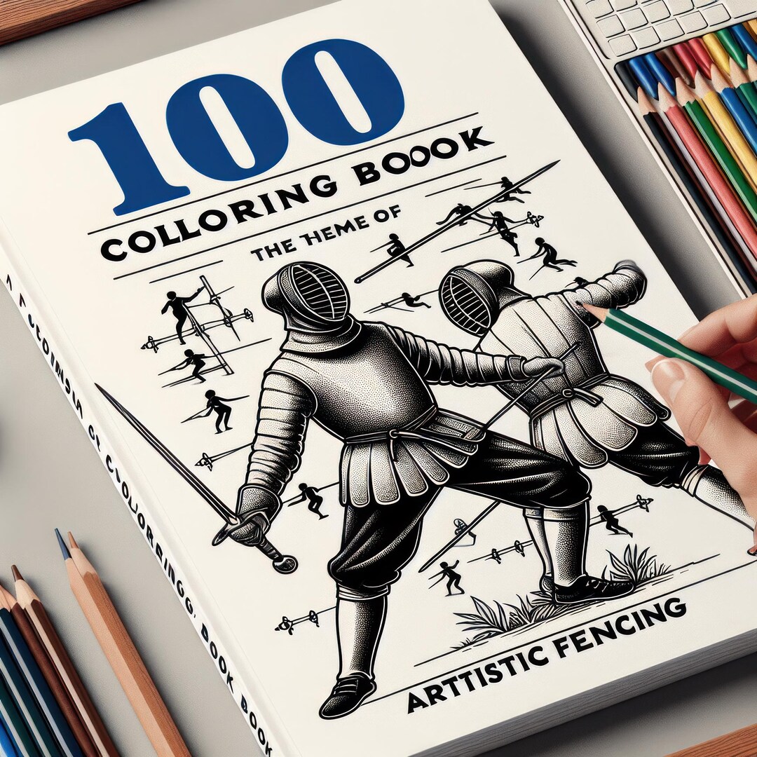 100 Artistic Fencing Pages Digital Coloring Book PDF for Kids and ...