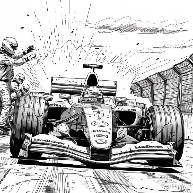 100 Coloring Page Championship-winning Formula 1 Cars, Coloring PDF, F1 ...