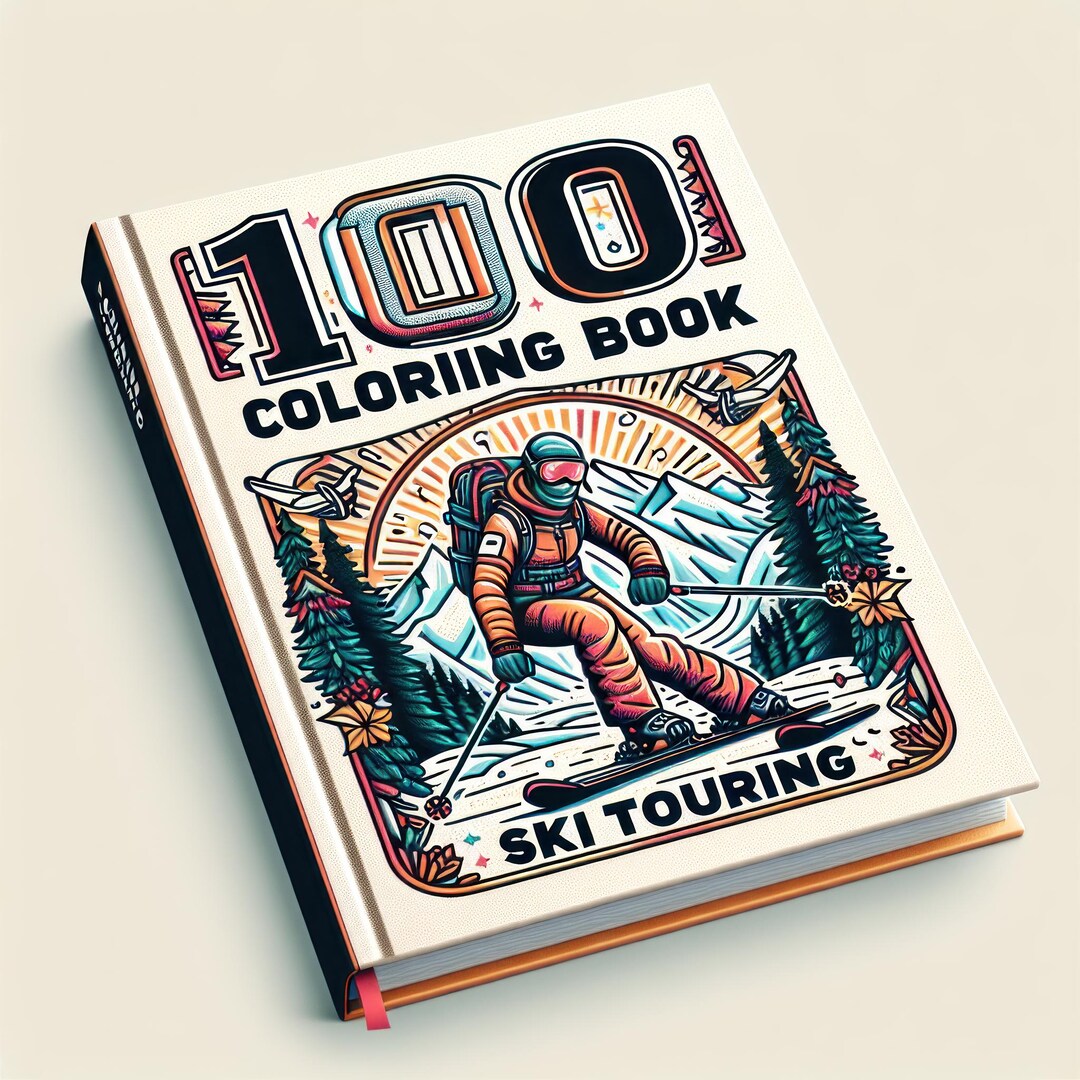 100 Pages Ski Touring Coloring Book PDF Digital Download for Kids and ...