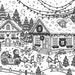 30 Coloring Pages Christmas Scenes, Winter Scenes, PDF File, Instant ...
